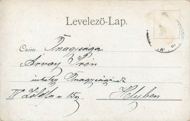 Easter 1898 greetings postcard humanized rabbit chromo Litho fantasy ...