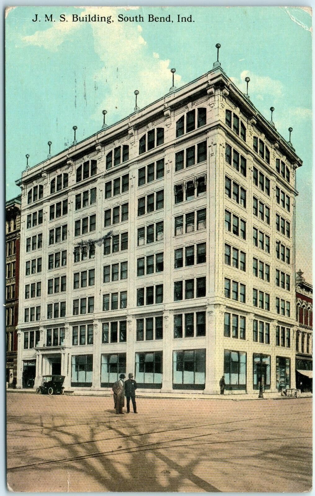 1911 South Bend, Ind. J.M.S. Building Litho Photo Postcard JMS Office ...