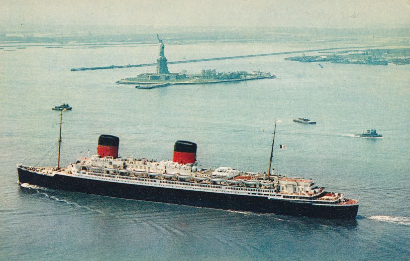 SS Liberte - French Line Steamer - Statue of Liberty in New York City ...