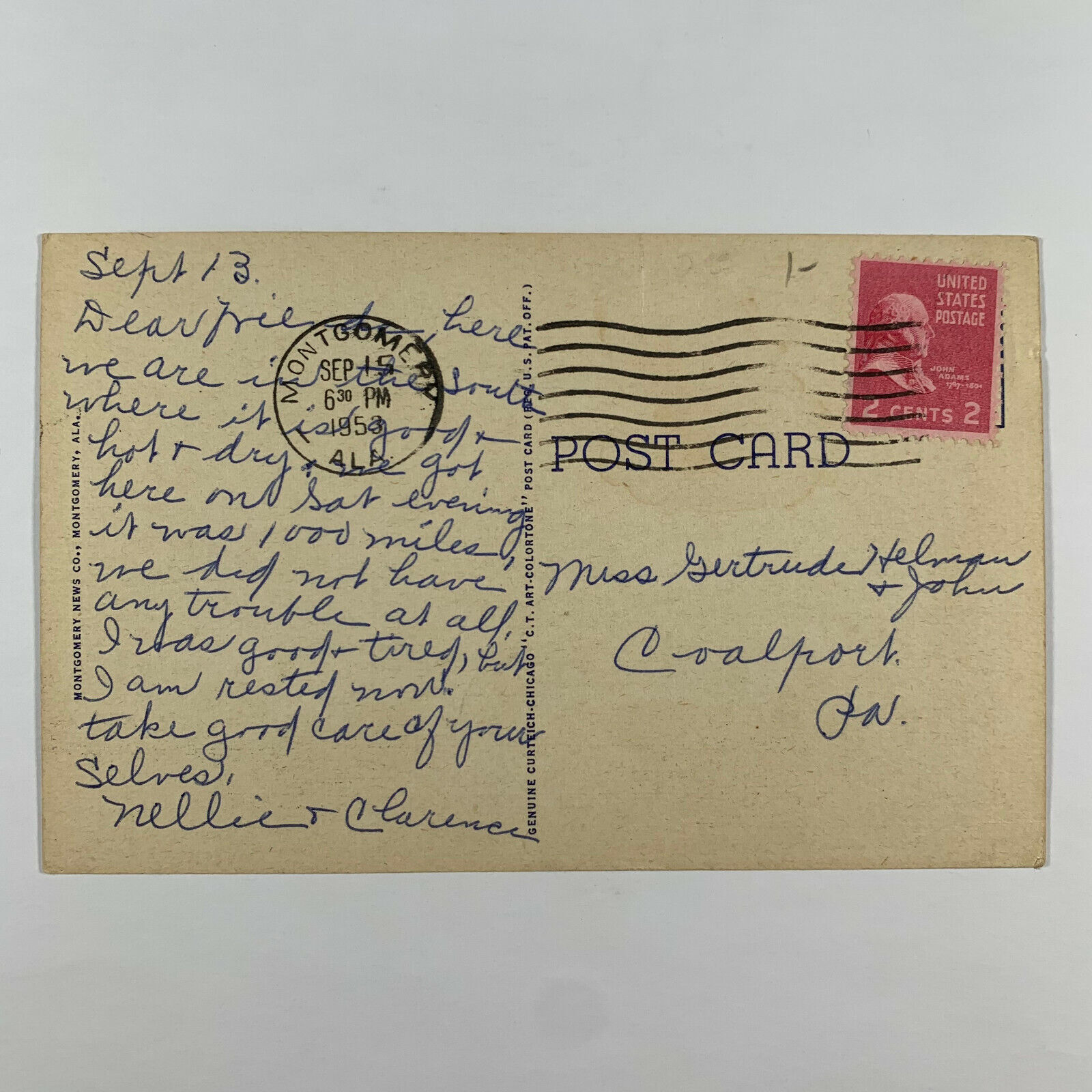 Postcard Alabama Montgomery AL Governor Mansion Linen 1953 Posted ...