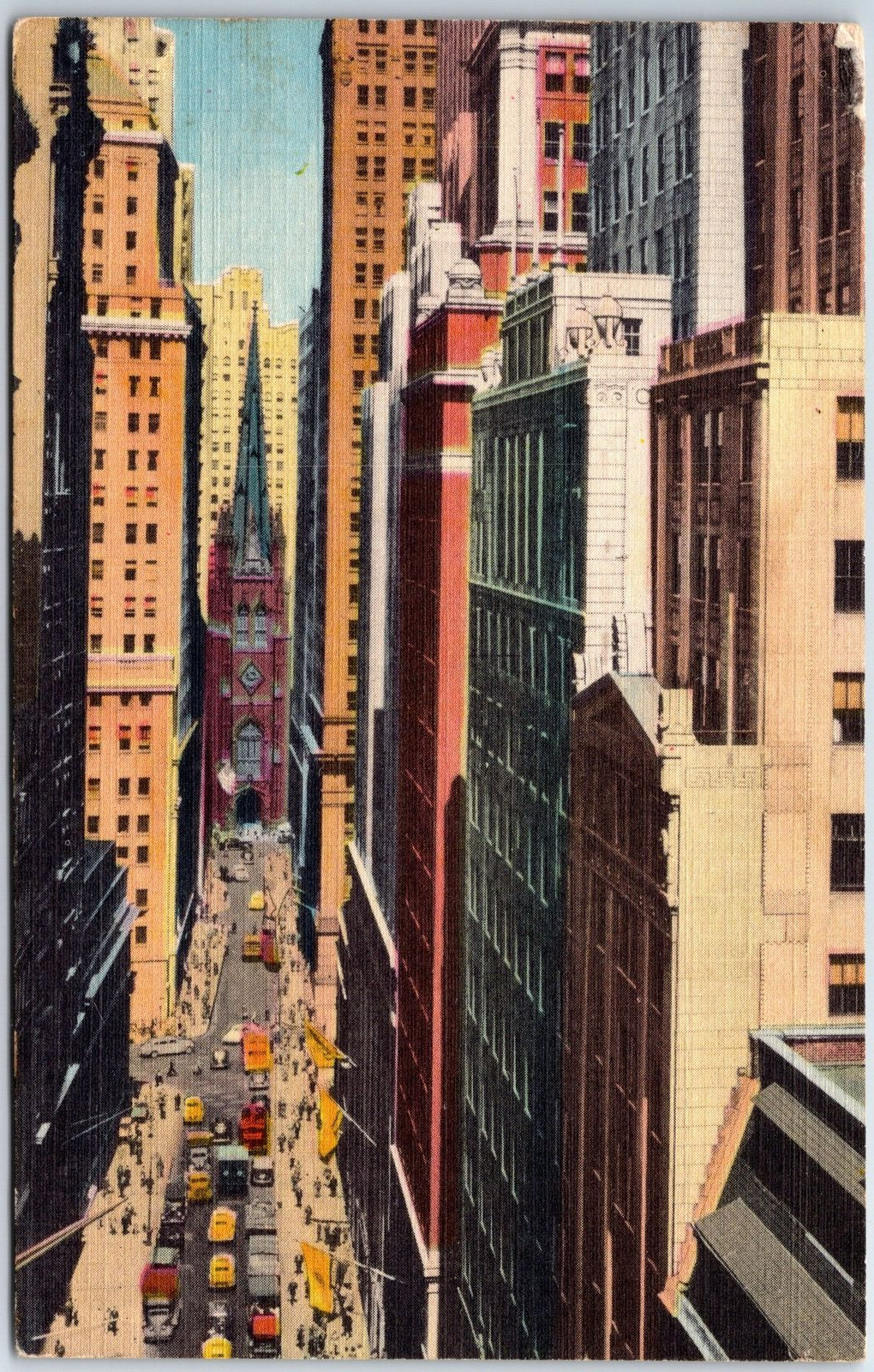 Vintage Postcard View of Wall Street New York City Posted 1952 B92 ...