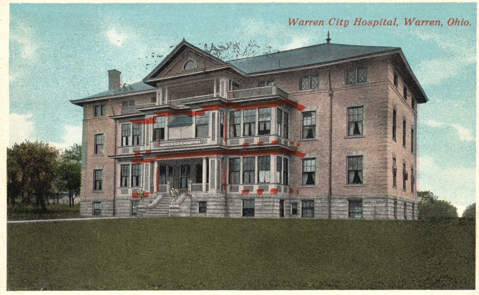 Vintage Postcard 1910'S Warren City Hospital Medical Building Warren ...