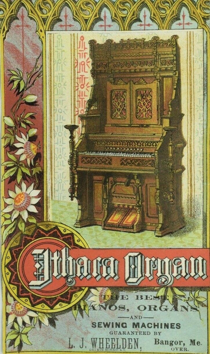 Vintage Engraved Fab Ithaca Pianos & Organs Victorian Trade Card P113 ...