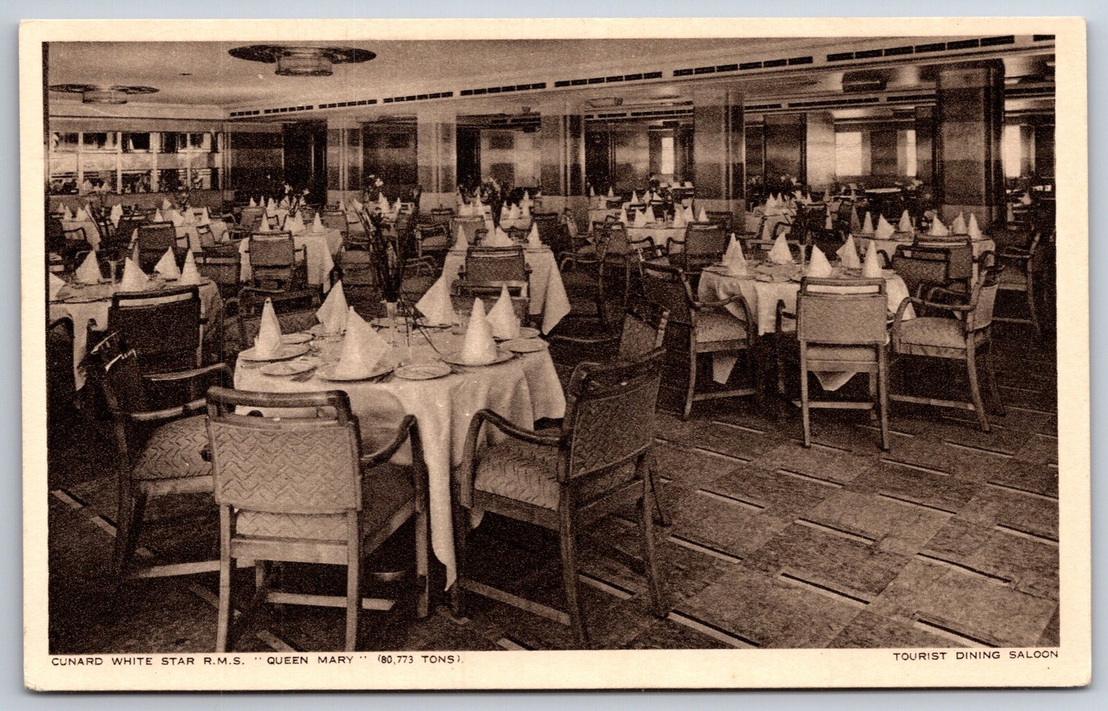 Ship~Interior Tourist Dining Saloon~Cunard White Star RMS Queen Mary ...