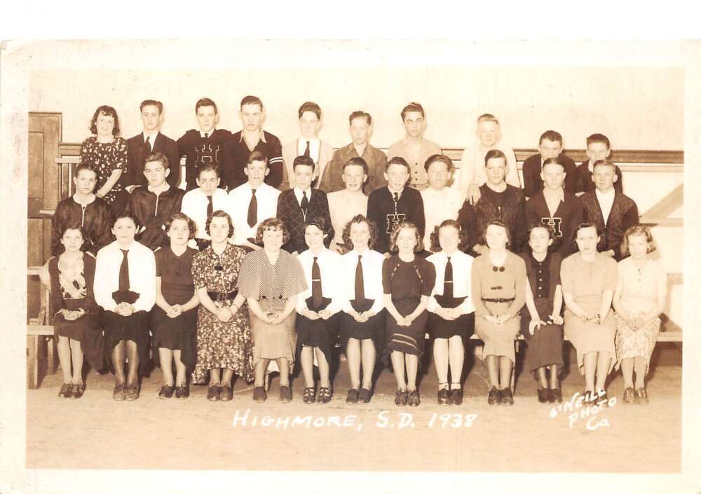 Highmore South Dakota 1938 Students School Real Photo Vintage Postcard ...