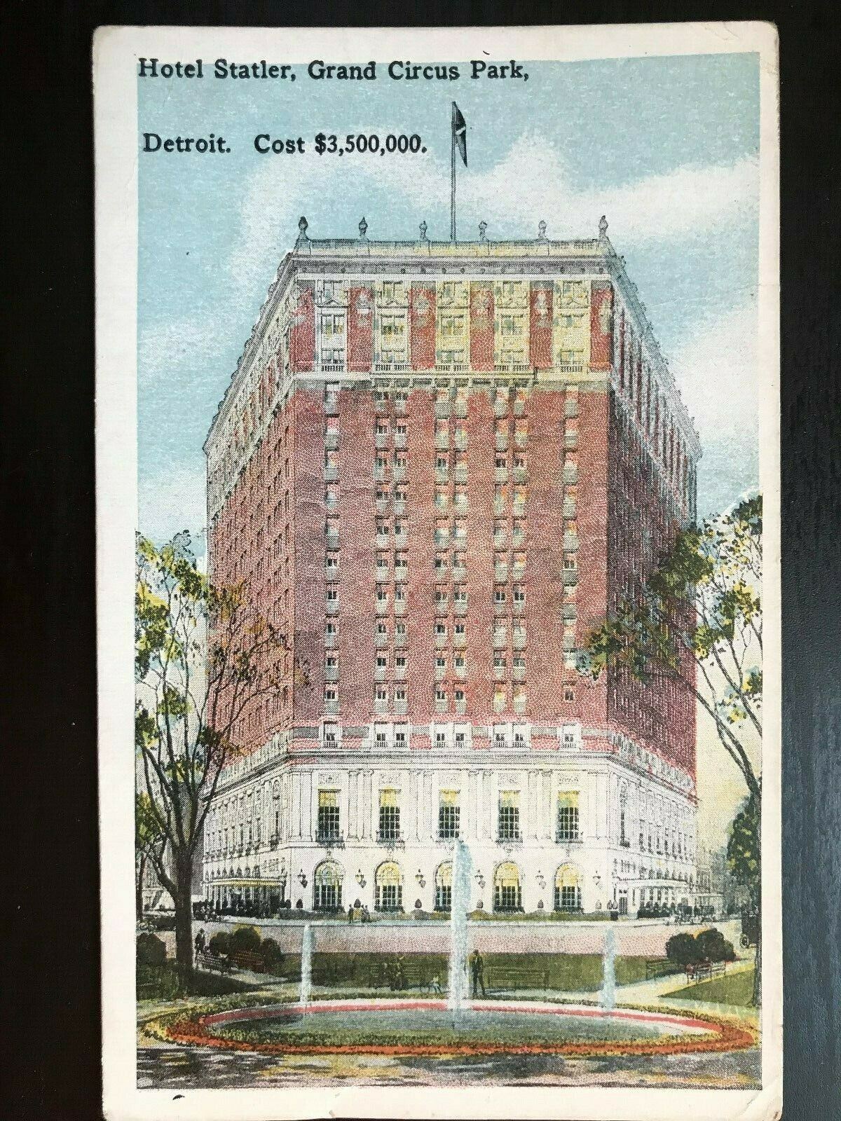 Vintage Postcard 1918 Hotel Statler Grand Circus Park Detroit Michigan ...