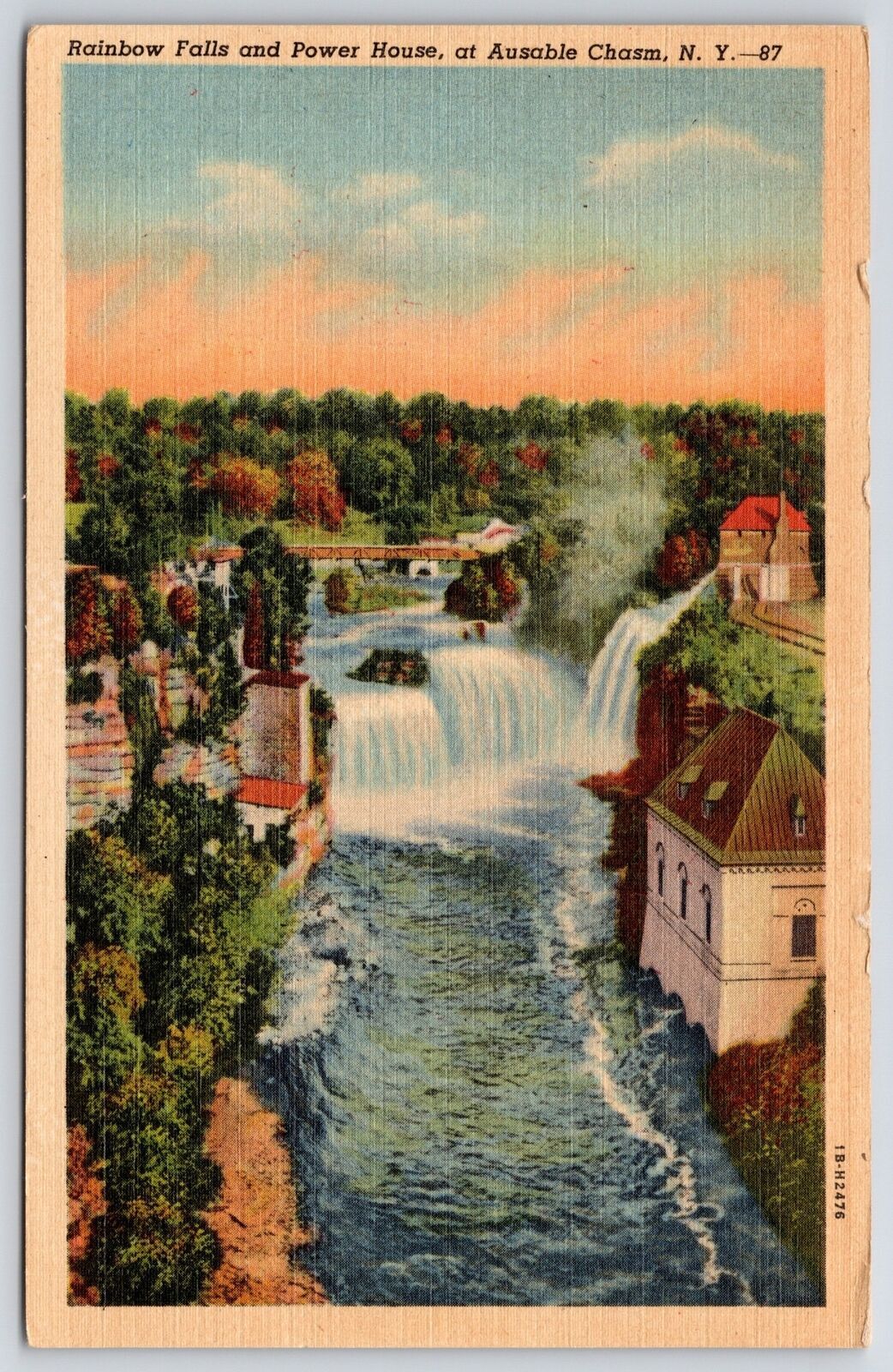 Rainbow Falls Powerhouse Ausable Chasm New York NY Houses Buildings ...