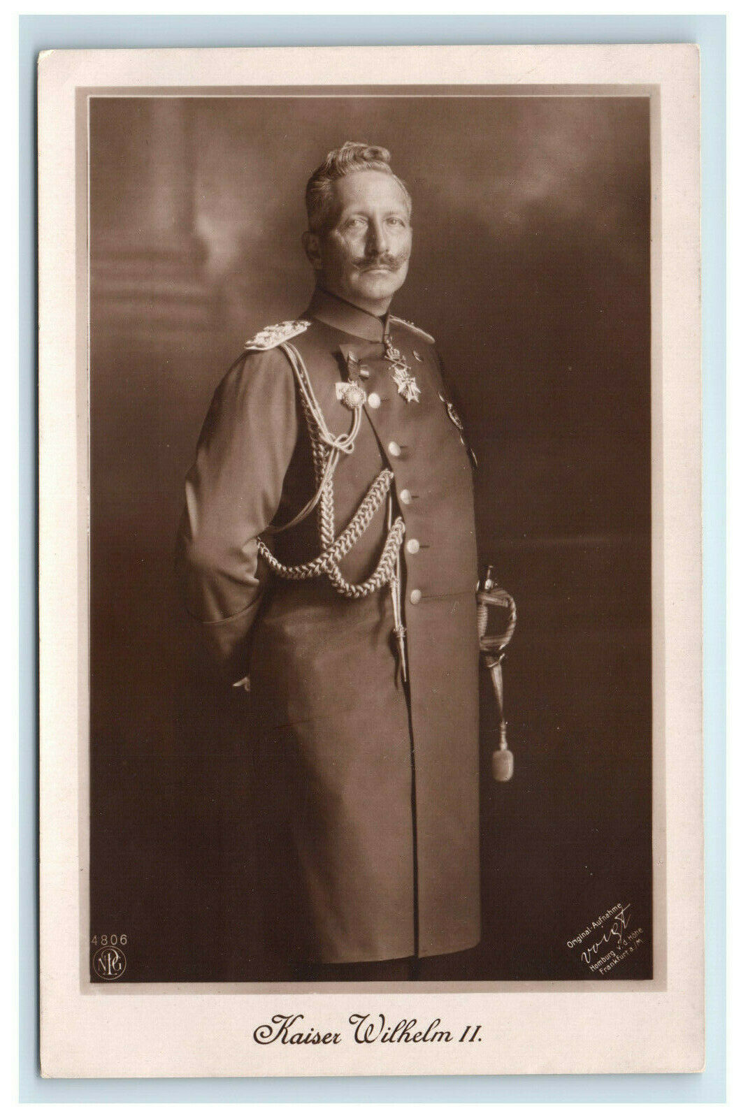 German WWI Emperor Kaiser Wilhelm II RPPC Real Photo Portrait Postcard ...
