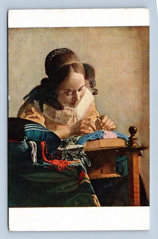 The Lacemaker Painting Johannes Vermeer Muse du Louvre UNP DB Postcard ...