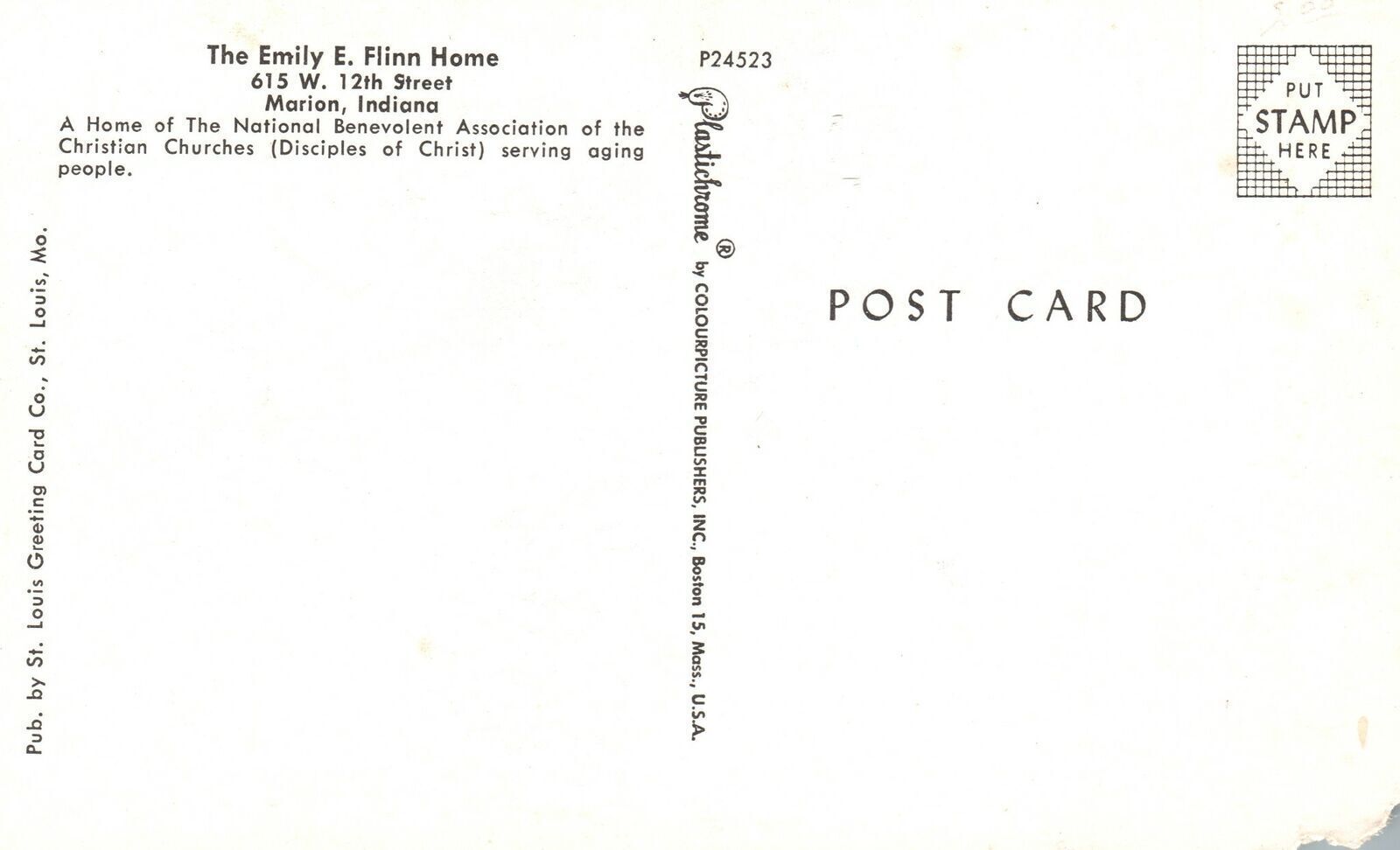 Vintage Postcard Emily Flinn Home of National Benevolent Assn. Marion ...