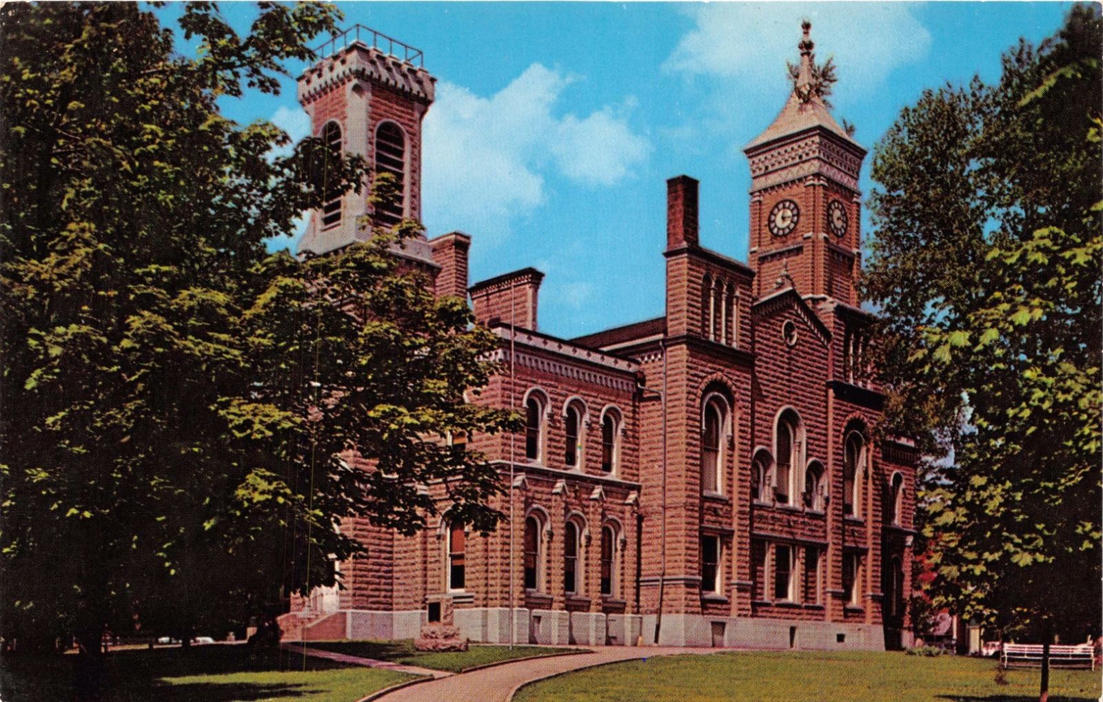 Greensburg Indiana Famous Clock Tower~Trees Growing on Roof Postcard ...