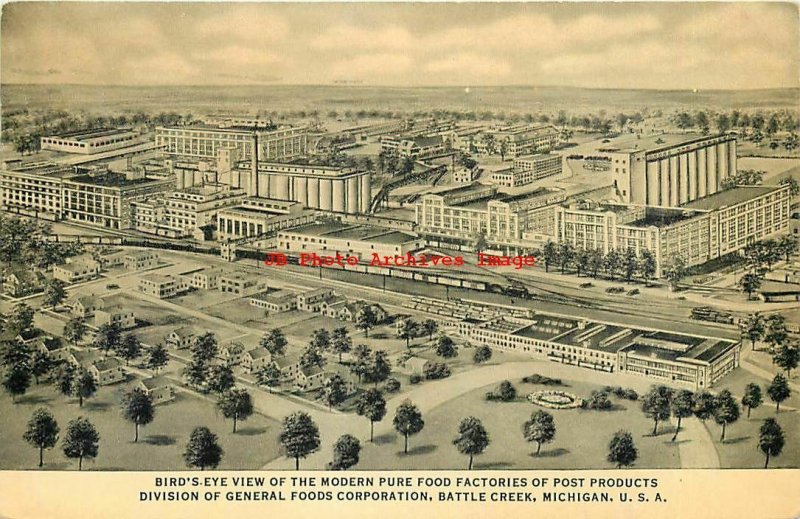 5 Postcards, Battle Creek, Michigan, Postum Cereal Company Factory ... 5 Postcards, Battle Creek, Michigan, Postum Cereal Company Factory ...
