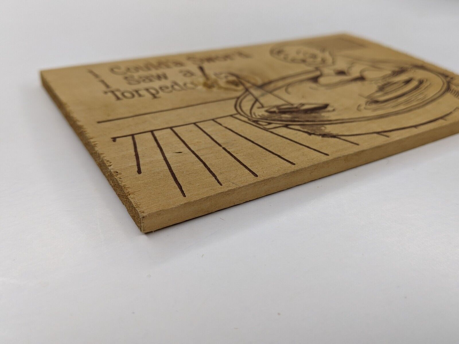 c1940s Cute Funny Boy Poop Torpedo in Bath Wood Postcard Dixie Novelty ...