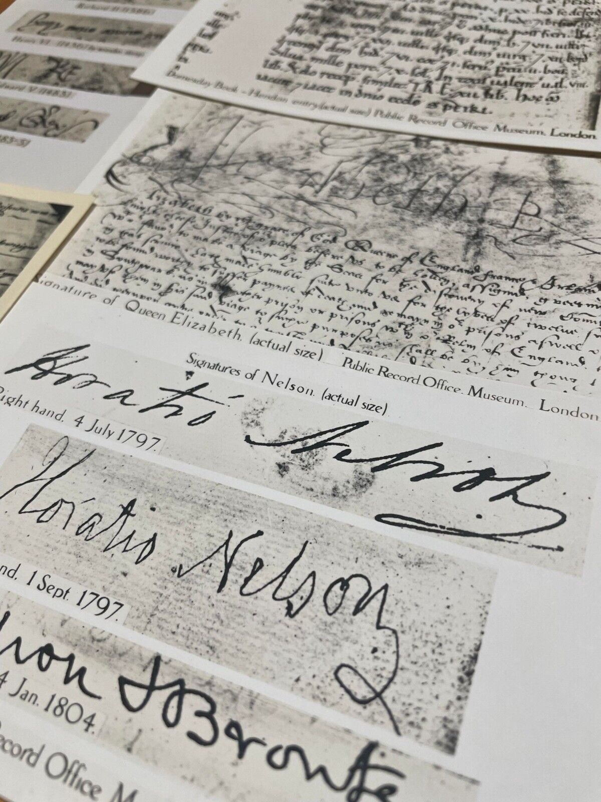 Lot of 5 postcards British historical figures & royalty signatures ...