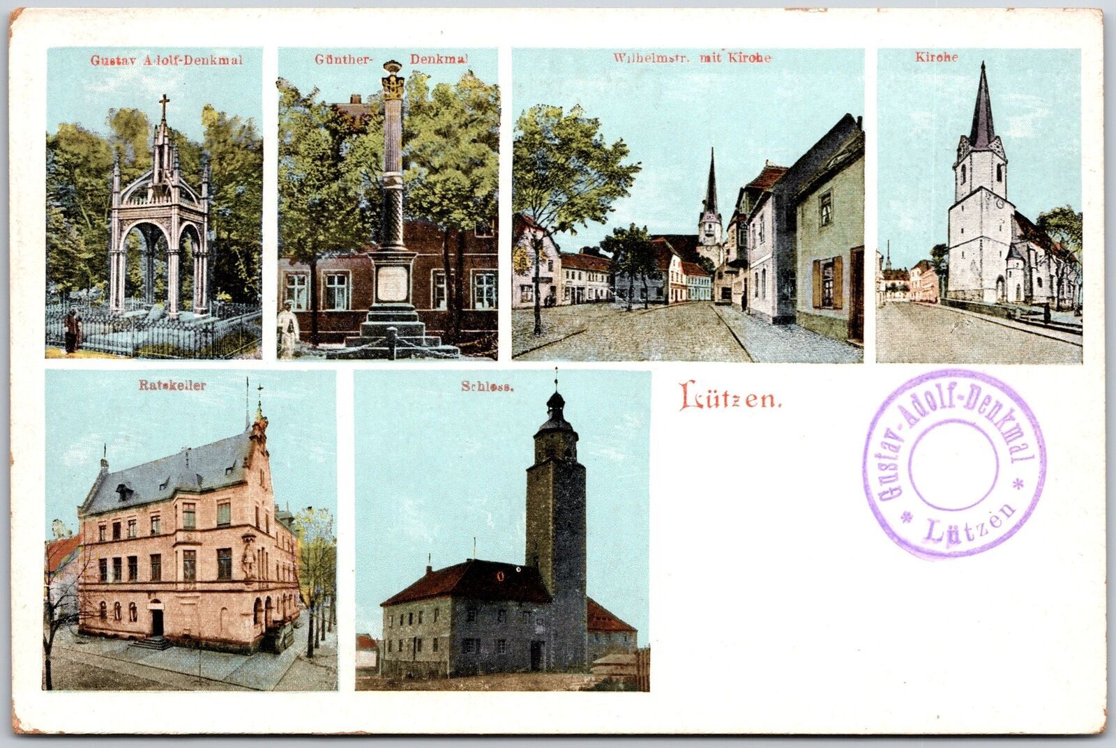 Gustav Adolf - Denkmal Gunther Denkmal Wilhelmster Mit Kirohe Ratekeile ...