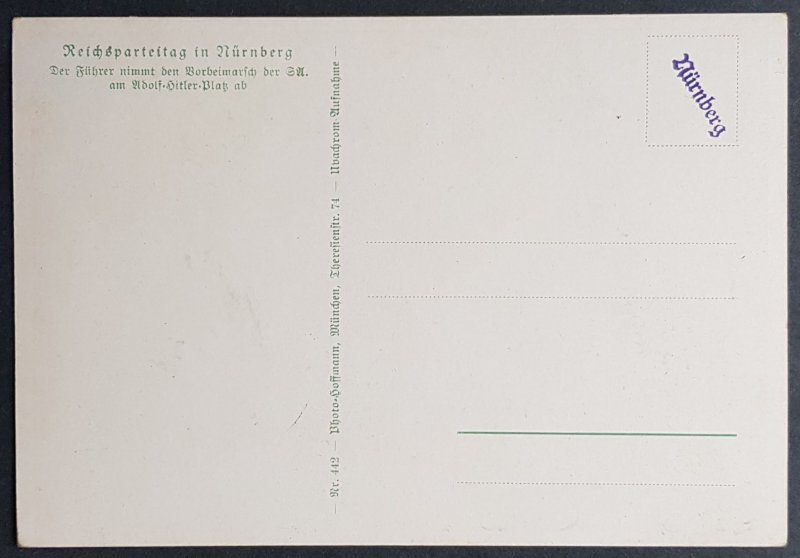 Rare 3rd Reich Original Colour Propaganda Card 1935 Nuremberg Party ...