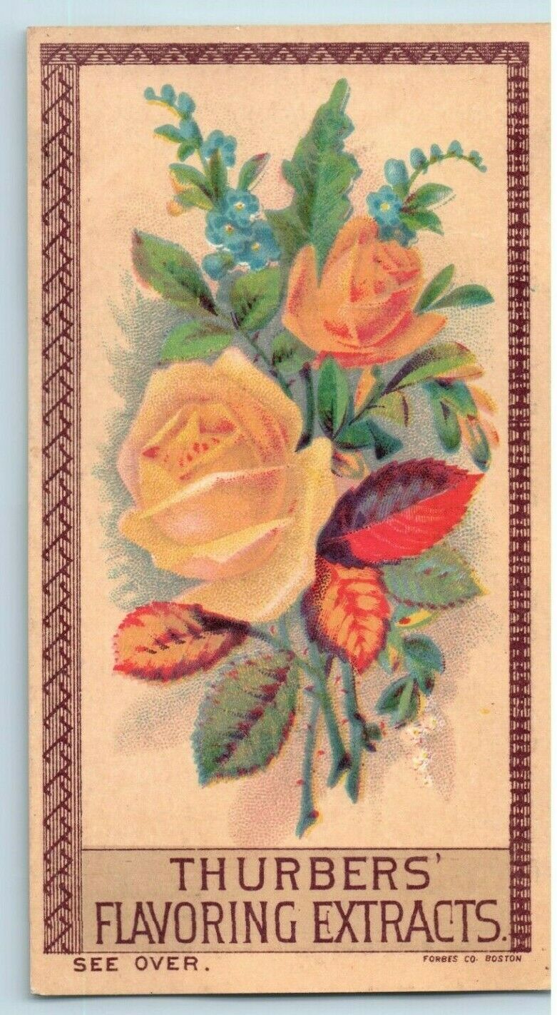 1880's Thurbers' Flavoring Extracts Roses Victorian Trade Card P141 ...