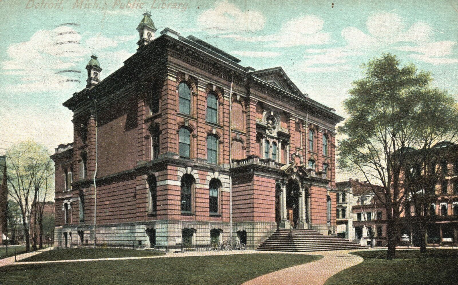 Vintage Postcard 1907 Public Library Building Books & Resources Detroit ...