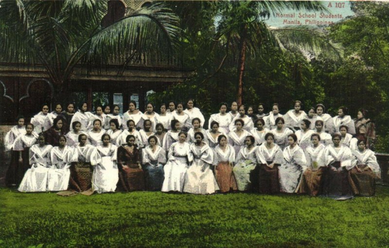 PC Philippines, Manila, Normal School Students, Vintage Postcard ...