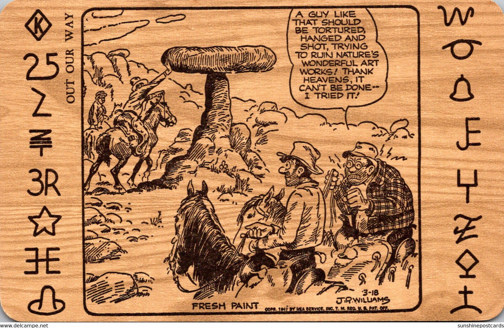 Western Humour "Out Our Way" Fresh Paint | Topics - Humour, Postcard ...