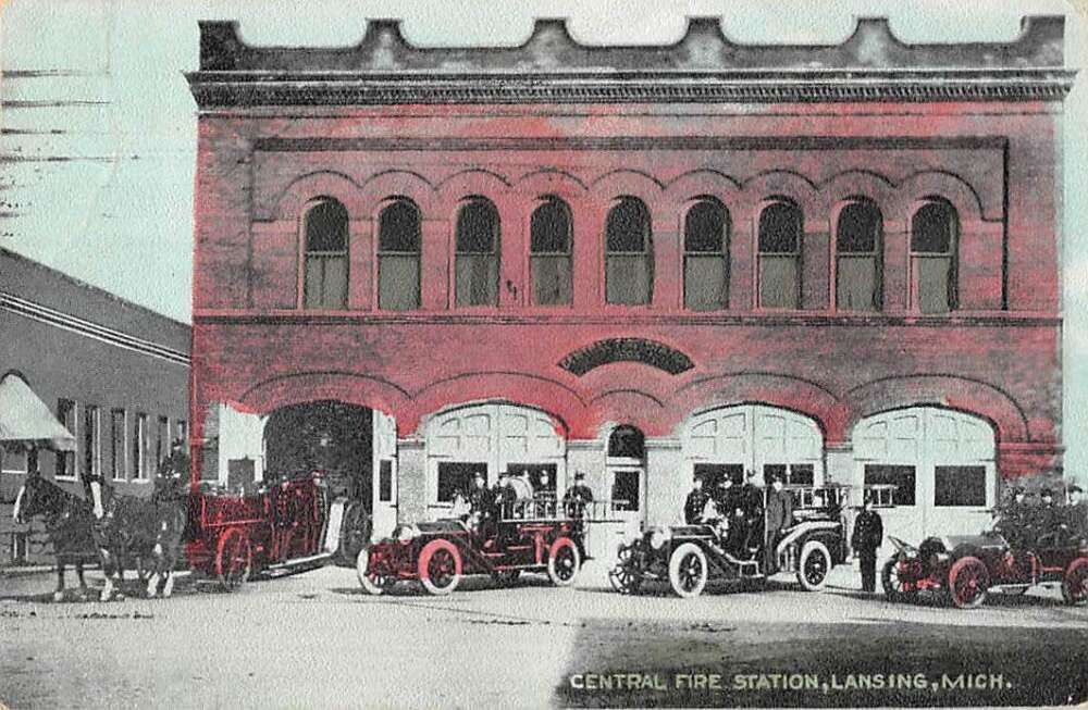 Lansing Michigan Central Fire Department Vintage Postcard AA43884 ...