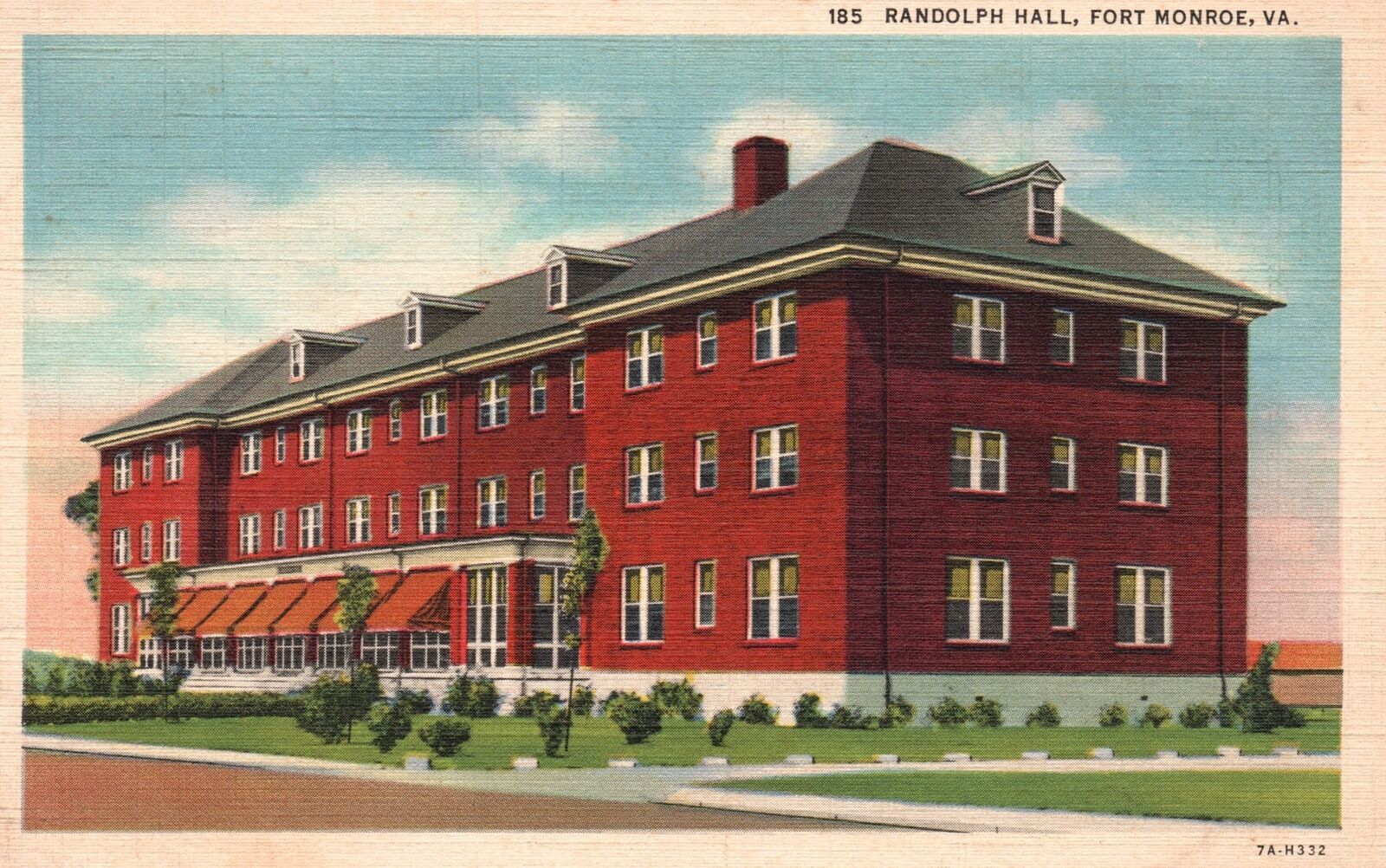 Vintage Postcard Randolph Hall Historic Landmark Building Fort Monroe ...