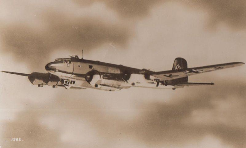 Focke Wolf FW 200 German Military WW2 Plane Plain Back Postcard Old ...