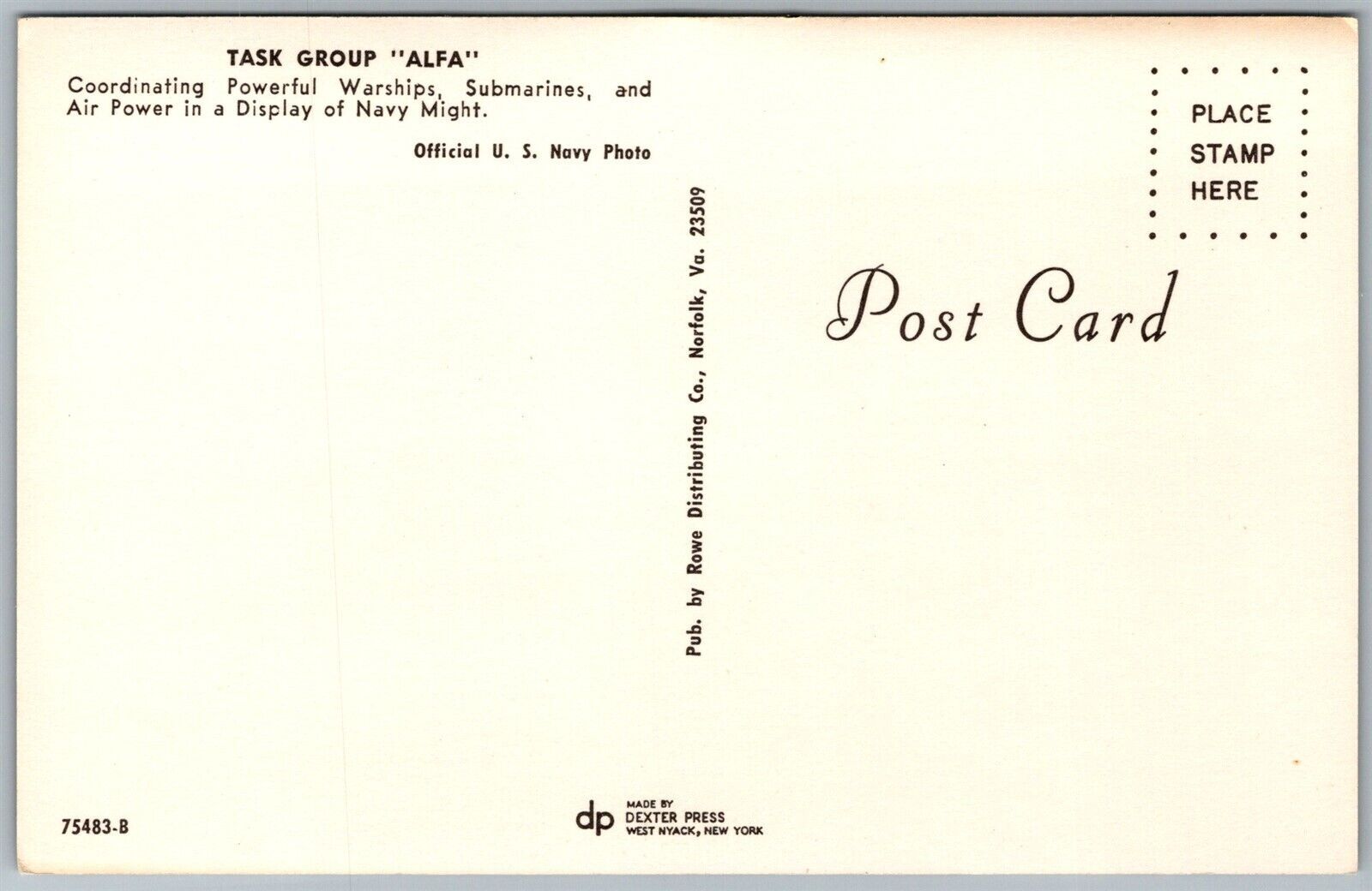 Vtg Task Group Alfa Aircraft Carrier Warships Submarines US Navy ...