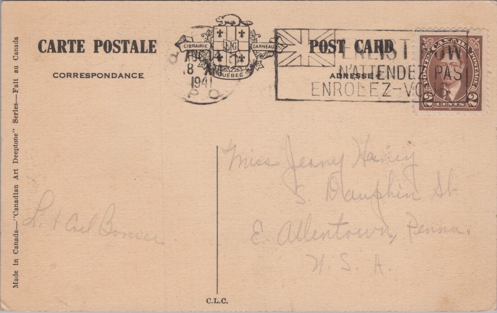 Canada Quebec City As Seen From The River Vintage Postcard 03.81 ...