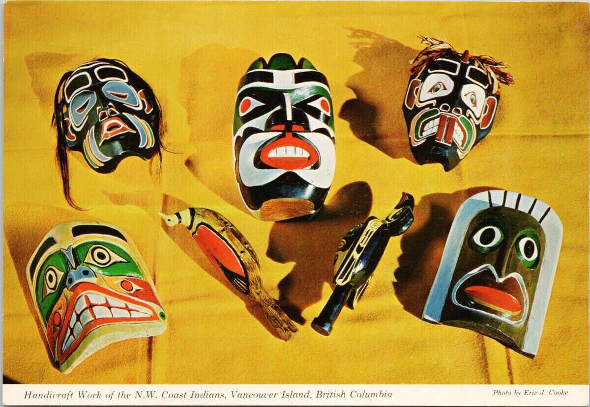 Indigenous Masks Salish Kwakiutl Nootka Vancouver Island BC UNUSED ...