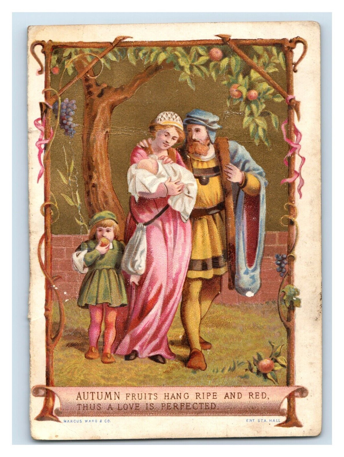 1879 Folder Card Postage Prices Legal Holidays Eclipses Medieval Motif ...