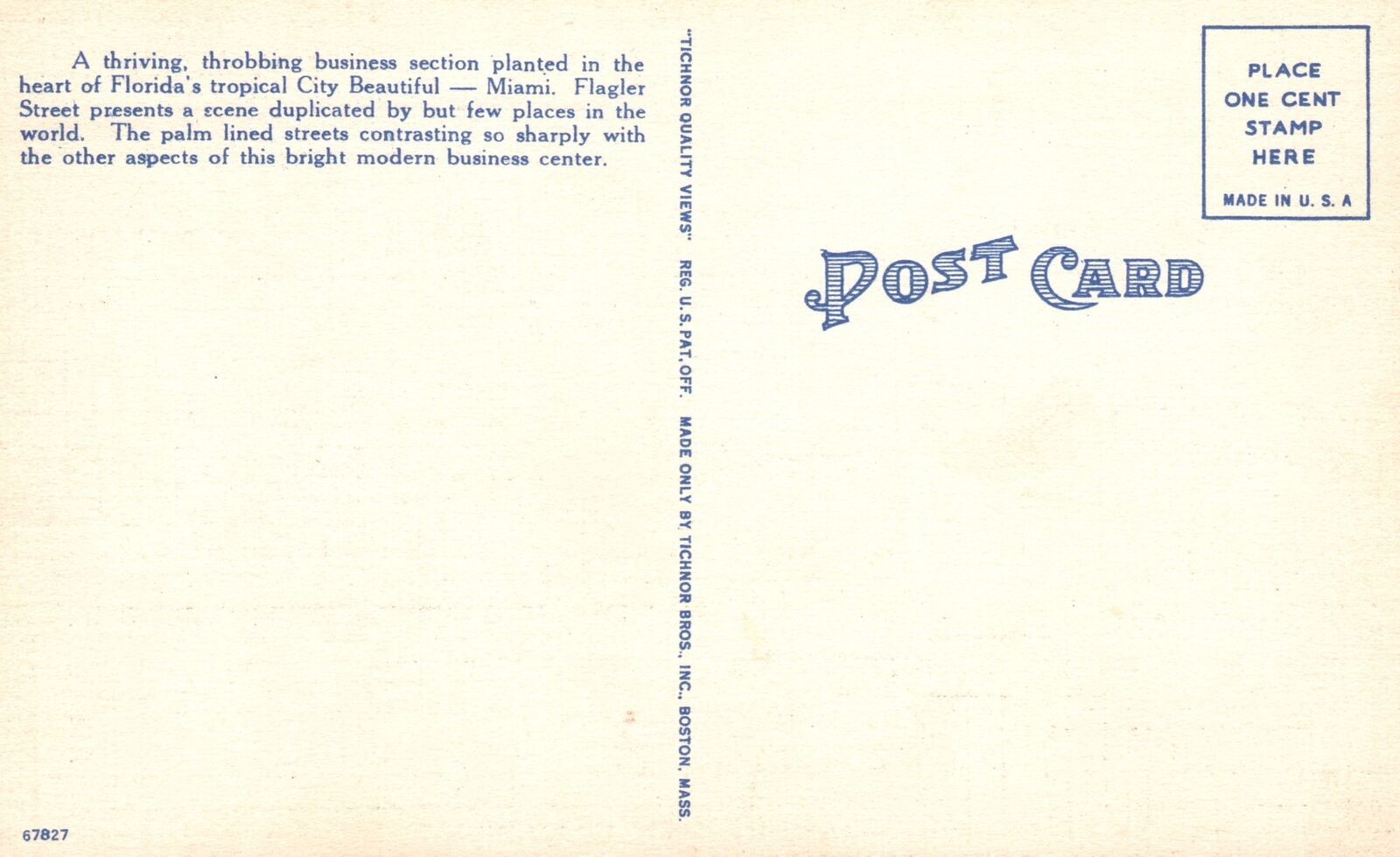 Vintage Postcard Flagler Street Buildings Shops Looking West Miami ...