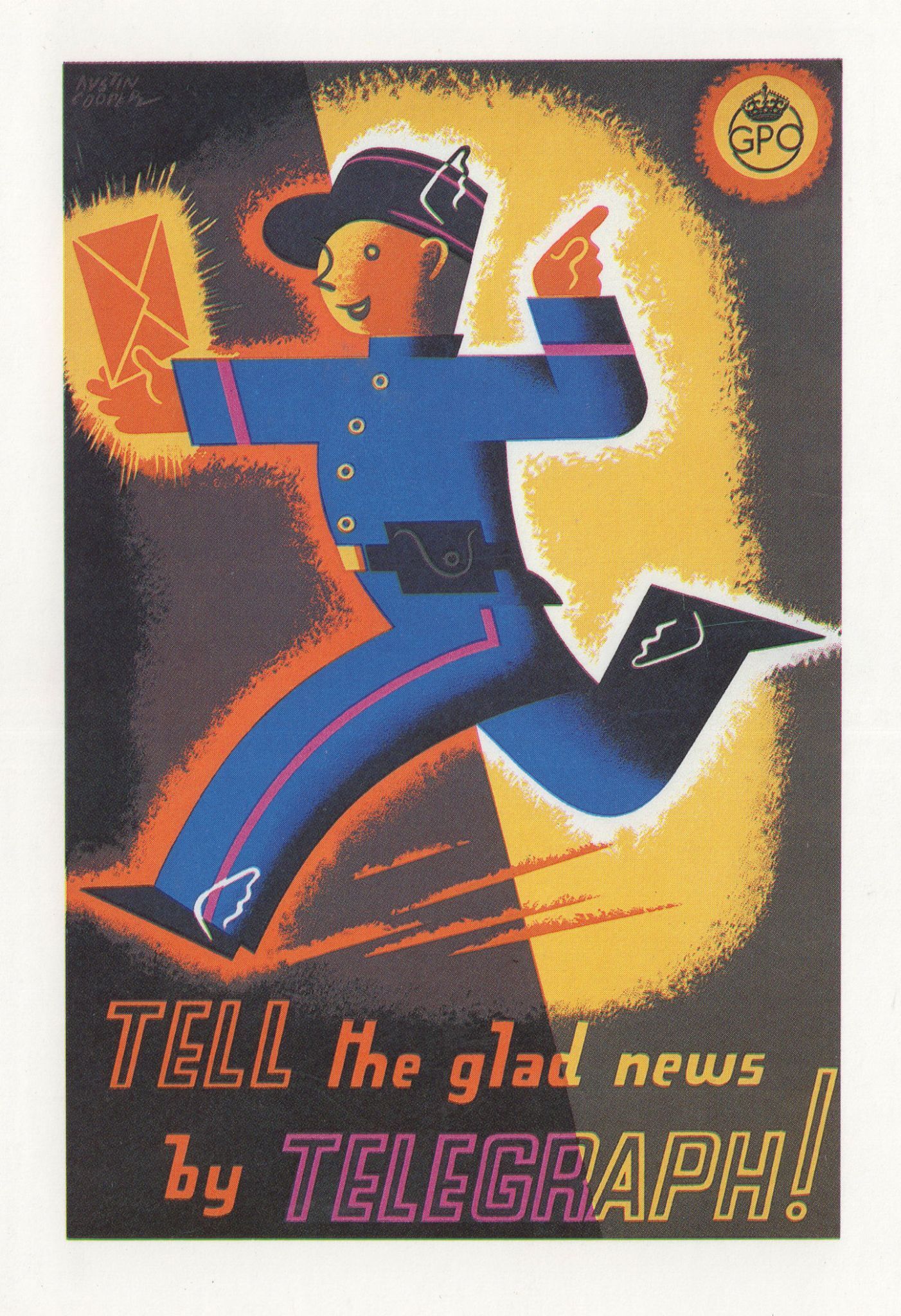 Daily Telegraph Tell The Glad News Postman Advertising Postcard ...