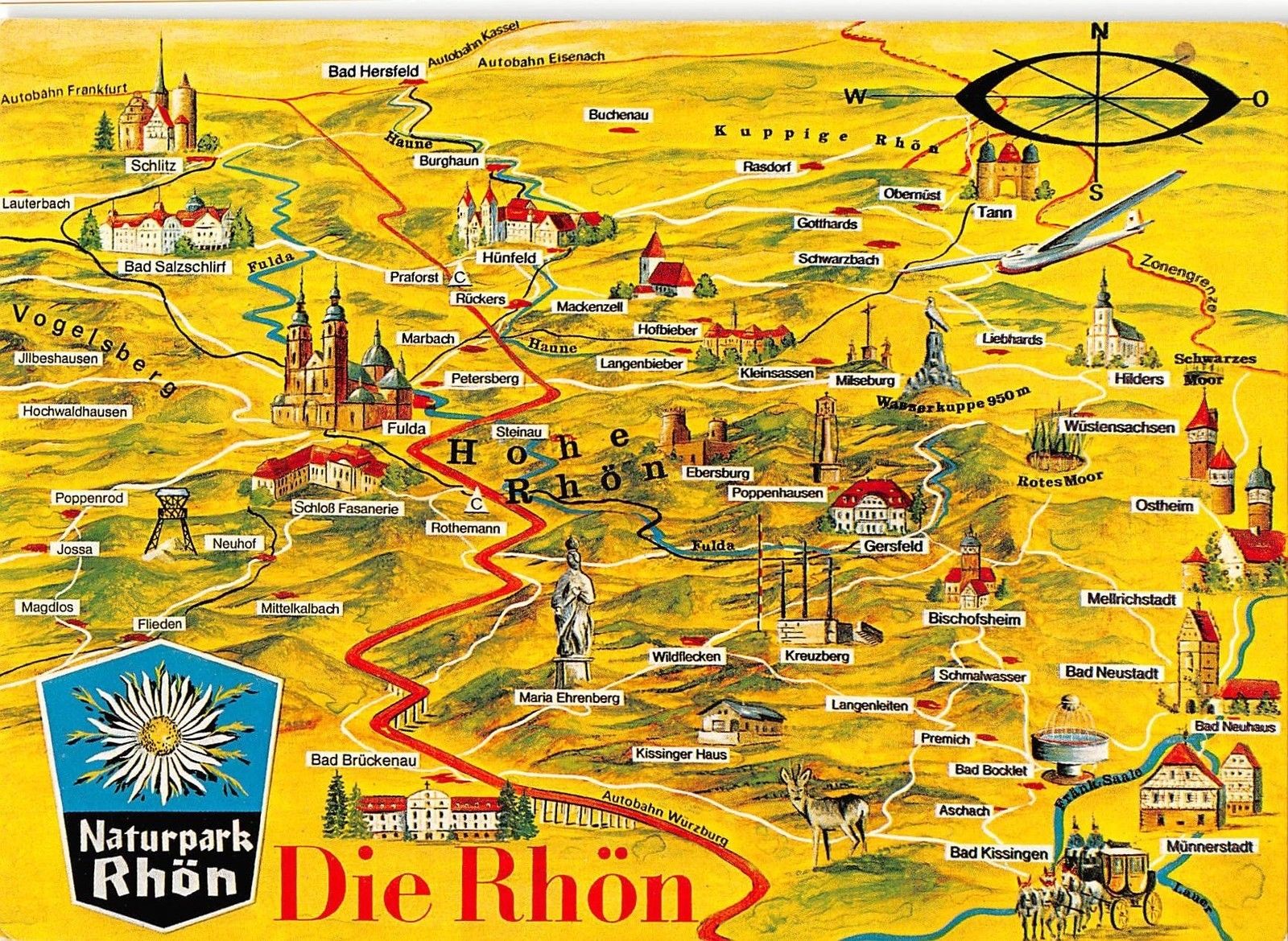 B99031 die rhon naturpark rhon ostsee germany maps cartes geographiques ...