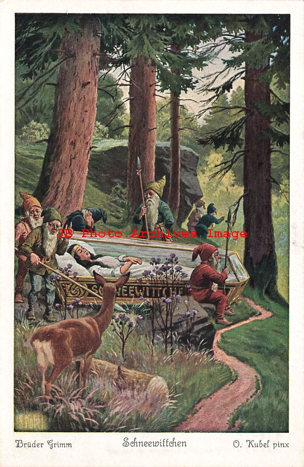 Otto Kubel, Uvachrom No 147-3861, Brothers Grimm, Elves with Sleeping ...