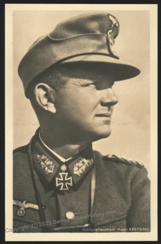 3rd Reich Germany Generalleutnant Hans Kreysing Knights Cross RKT ...