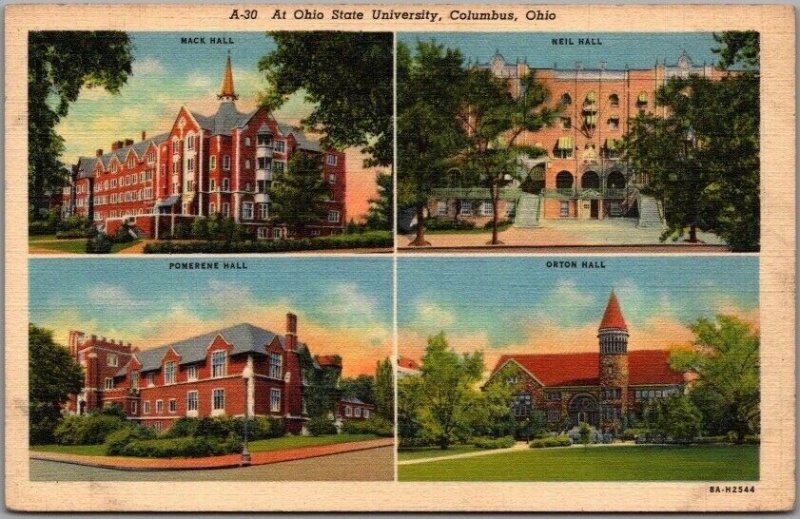 Vintage 1938 OHIO STATE UNIVERSITY Postcard 4 Buildings Views ...