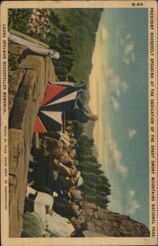 Presidence Franklin D Roosevelt FDR Rockefeller Memorial Postcard LINEN ...