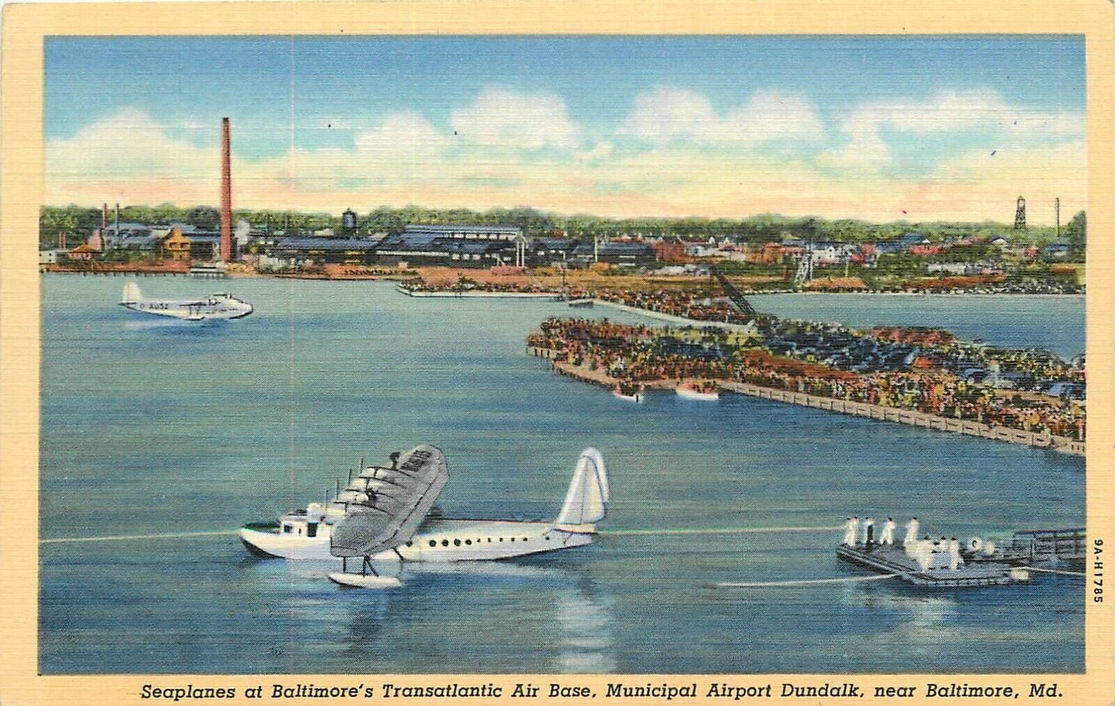 Baltimore Maryland Seaplanes Transatlantic Air Base 1940s Postcard 24 ...