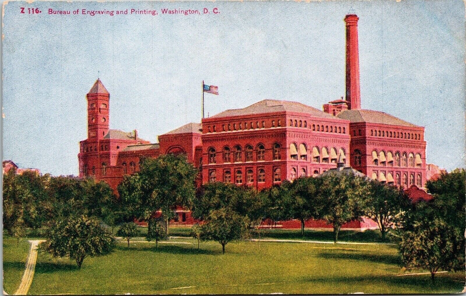 Bureau Engraving Printing Building Washington DC US Flag Landscape ...