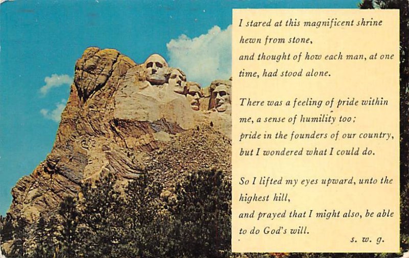 Mount Rushmore Poem Misc SD | United States - South Dakota - Other ...