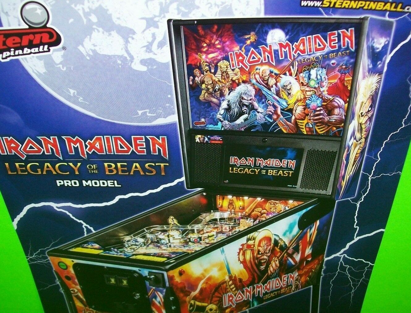 Iron Maiden Stern Pro Pinball FLYER Original NOS Hard Rock Heavy Metal ...