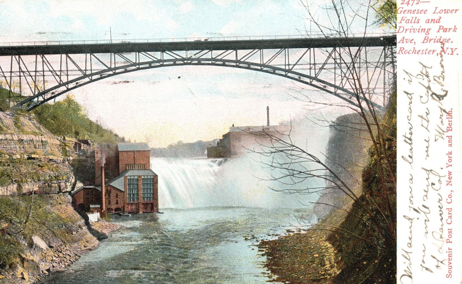 Vintage Postcard 1906 Genesee River Gorge Park Ave & Lower Falls ...