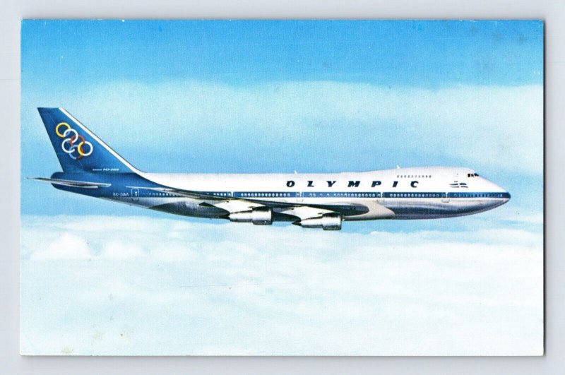 Postcard Olympic Airway Airplane Greece Boeing 747-200 B Jumbo Jet ...