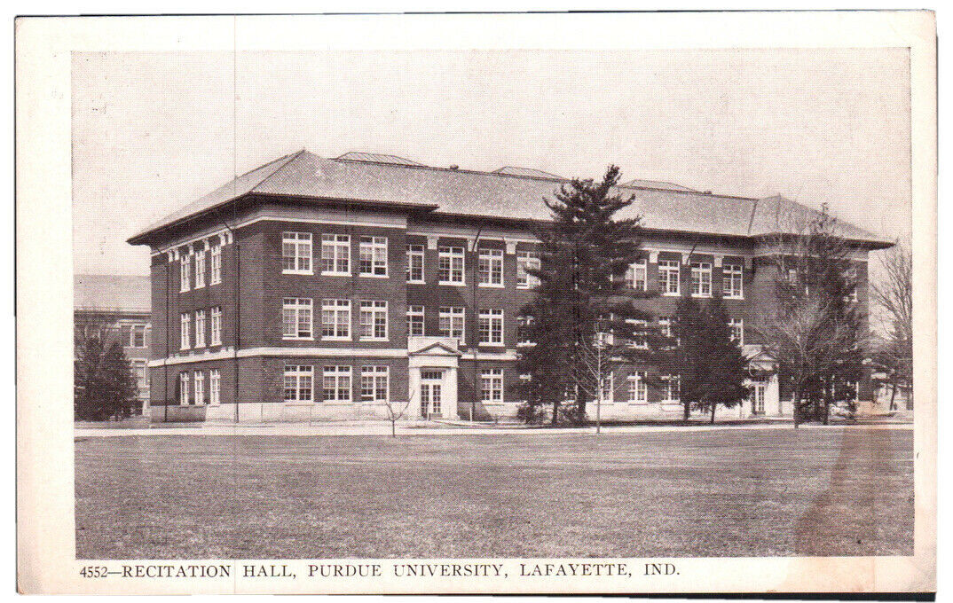 Antique Recitation Hall Purdue Lafayette Indiana Postcard 1907 | United ...