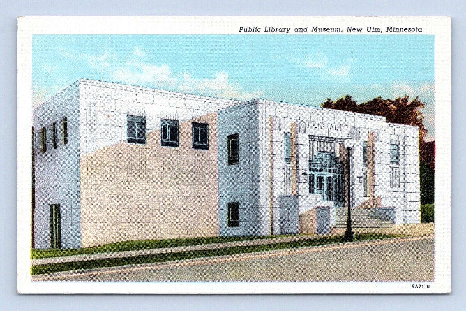 Public Library and Museum Building New Ulm Minnesota MN UNP Linen ...
