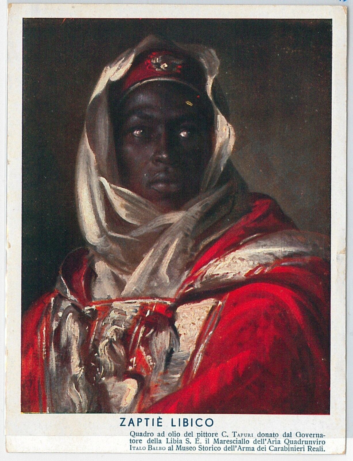 Cartolina D'epoca - Regimentale Coloniale - Zaptie' Libico - Tafuri ...