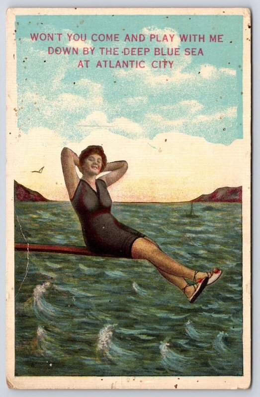 1923 Diving Practice Won't You Come & Play With Me Deep Blue Sea Posted ...