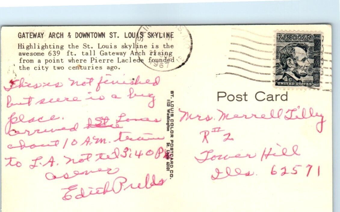 Postcard - Gateway Arch & Downtown St. Louis Skyline - St. Louis ...