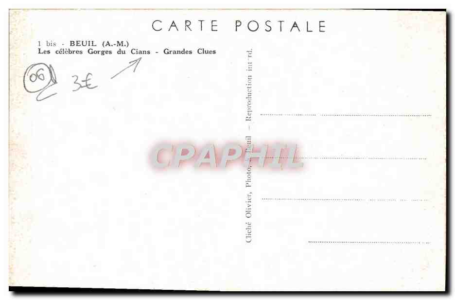 Modern Postcard Beuil Les Gorges Celebres Cians Big Clues | Europe ...